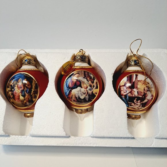 Vintage Holiday Bradford Exchange Porcelain Ornaments Promise Of A